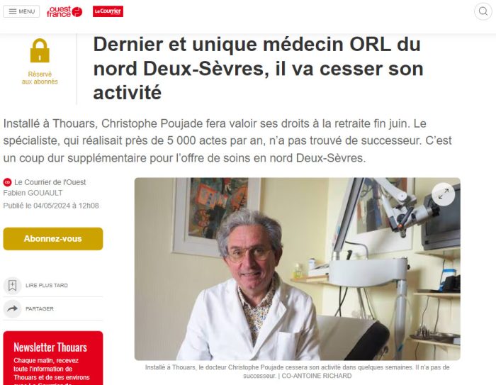 De plus en plus de départements sans ORL - L'Ouïe Magazine